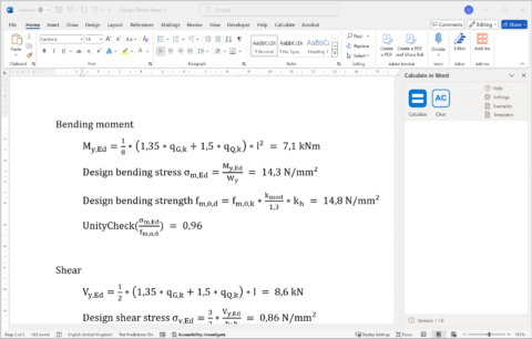 Calculate in Word - Calculations made easy | MS Word add-in calculator